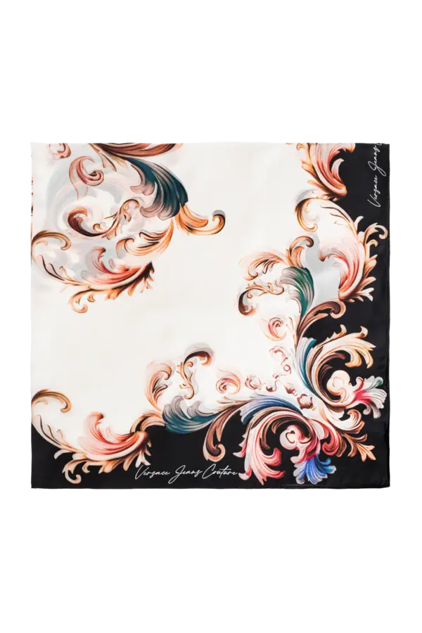 Versace Scarf With "barocco" Pattern - White