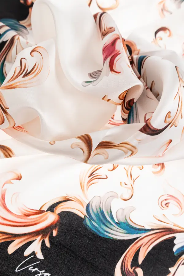 Versace Scarf With "barocco" Pattern - White