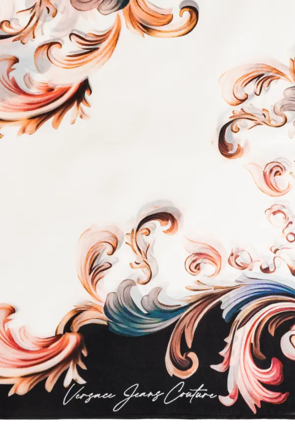 Versace Scarf With "barocco" Pattern - White