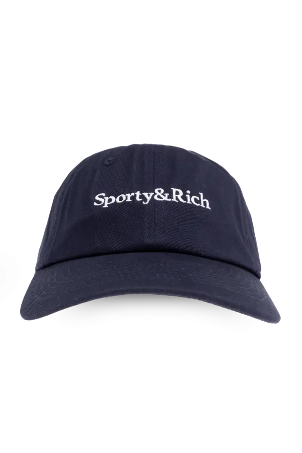 SPORTY & RICH Cotton Cap With Visor - Navy Blue
