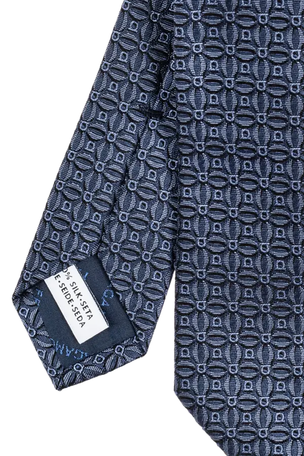FERRAGAMO Silk Neck Tie - Navy Blue