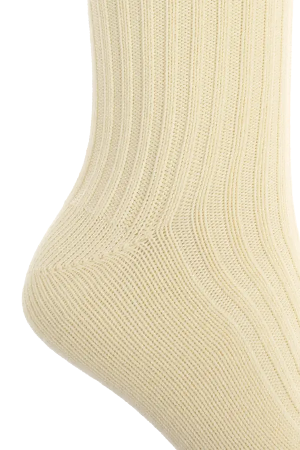 Ami Three-pack Of Socks With Embroidered Logo - Cream