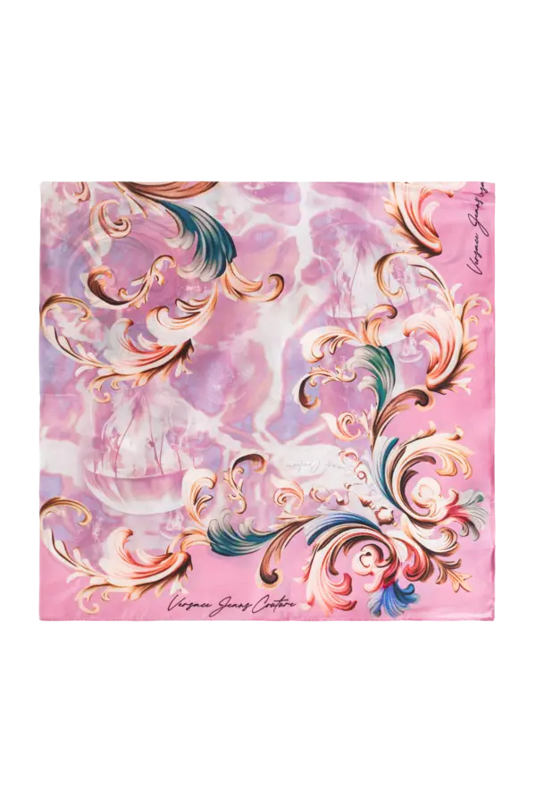 Versace Scarf With 'barocco' Pattern - Pink