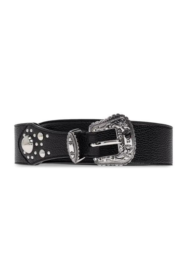 Dsquared2 Embellished Leather Belt - Black