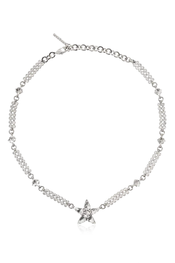 Alessandra Rich Crystal Necklace - Silver