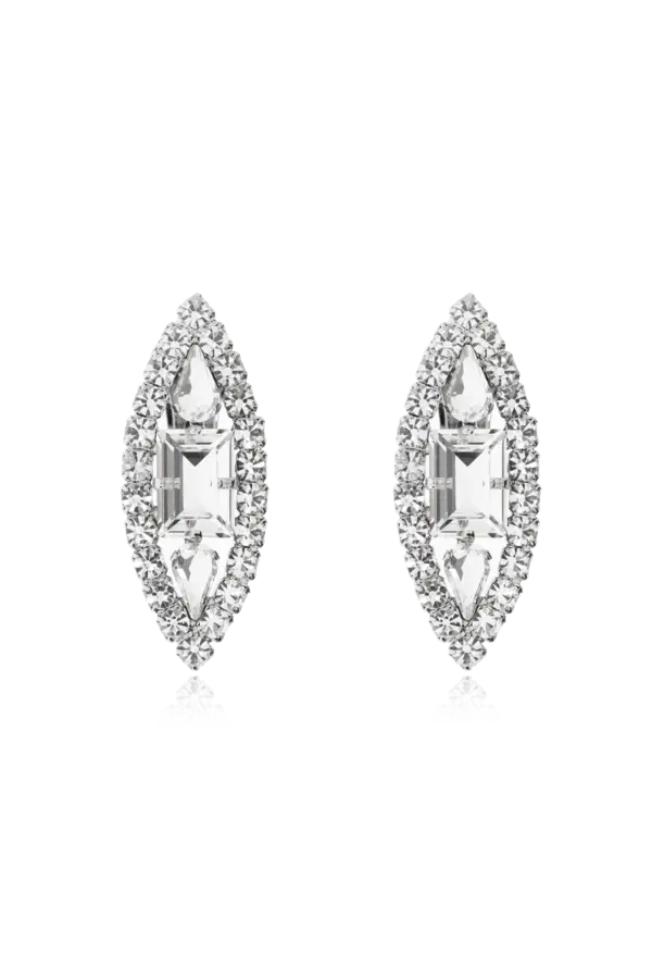 Alessandra Rich Crystal Clip-on Earrings - Silver