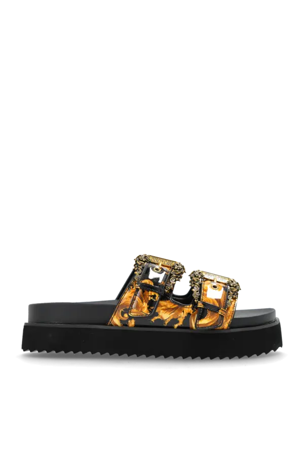 Versace Platform Slides - Black