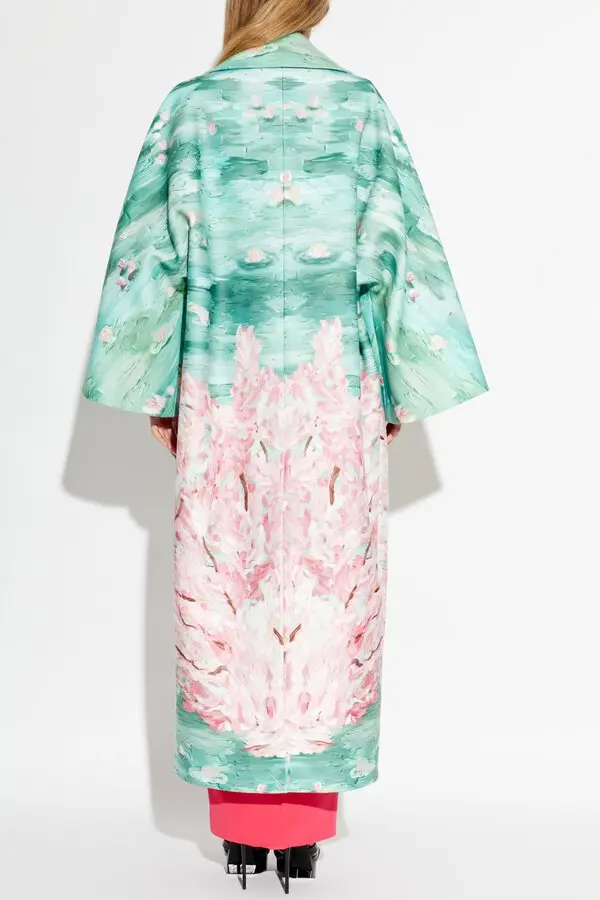 Balmain Floral Motif Long Coat