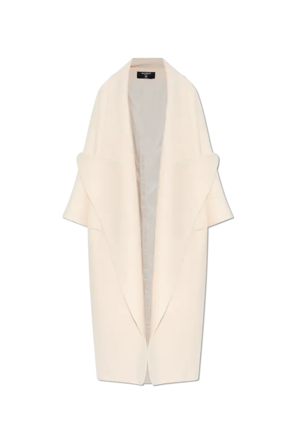 Balmain Long Coat With Vent - Pink