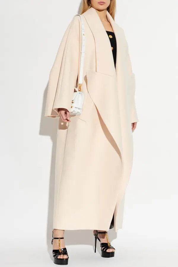 Balmain Long Coat With Vent - Pink