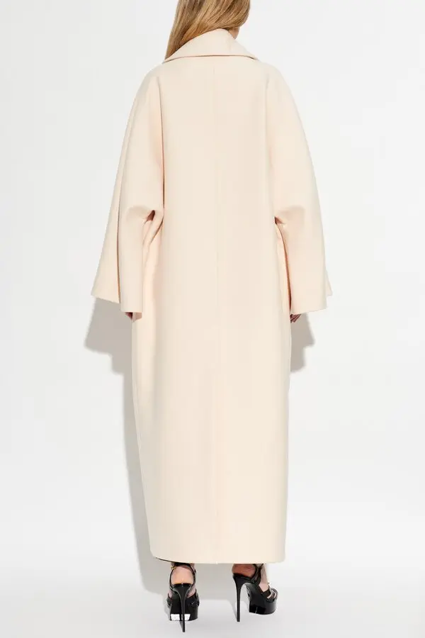 Balmain Long Coat With Vent - Pink