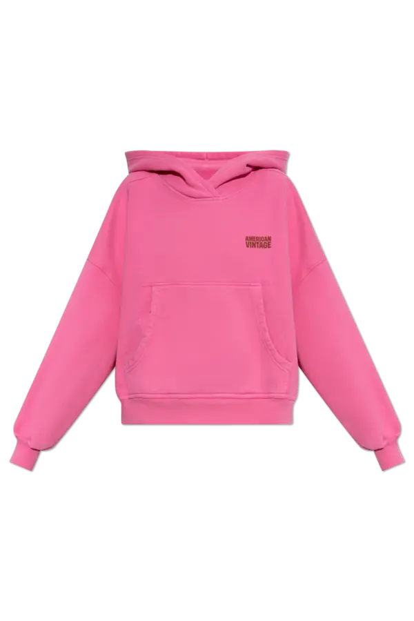 American Vintage Cotton Knit Hoodie - Pink