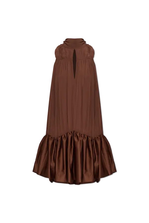 ROTATE BY BIRGER CHRISTENSEN Short Dress With Draping - Brown