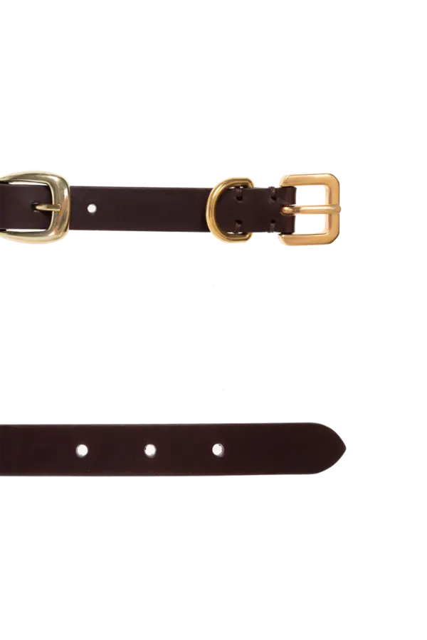 Etro Leather Belt With Geometric Buckle - Brown