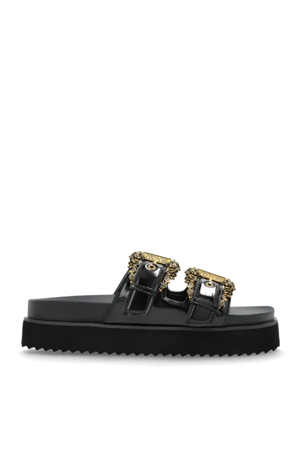 Versace Platform Slides - Black