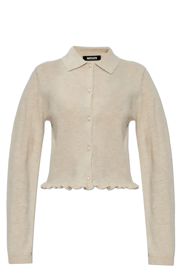 ROTATE BY BIRGER CHRISTENSEN Wool Cashmere Cardigan - Beige
