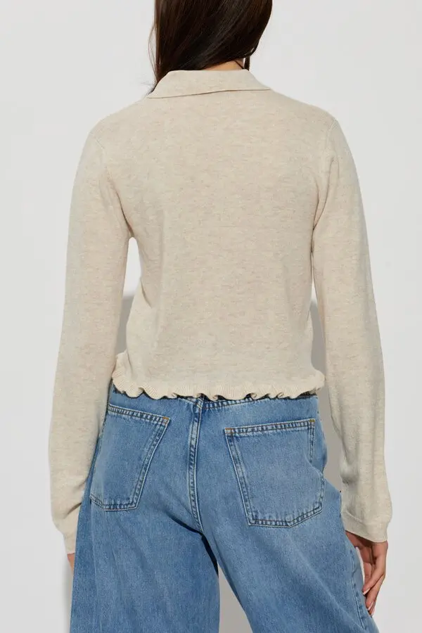ROTATE BY BIRGER CHRISTENSEN Wool Cashmere Cardigan - Beige