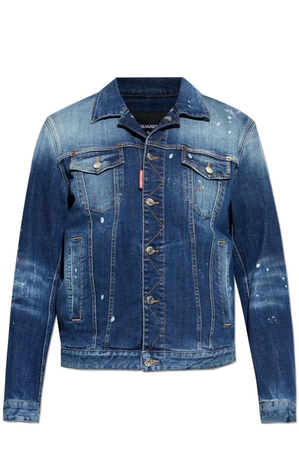 Dsquared2 Denim Jacket With Vintage Effect - Navy Blue
