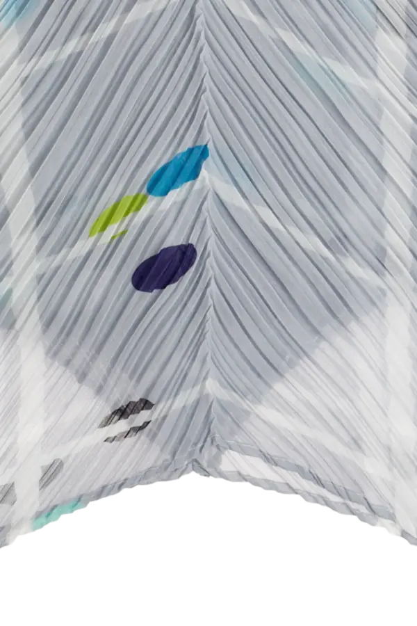Issey Miyake Pleated Scarf With Print - Grey