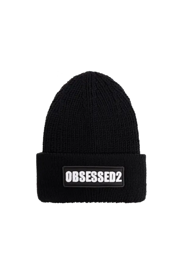 Dsquared2 Wool Beanie With Logo - Black