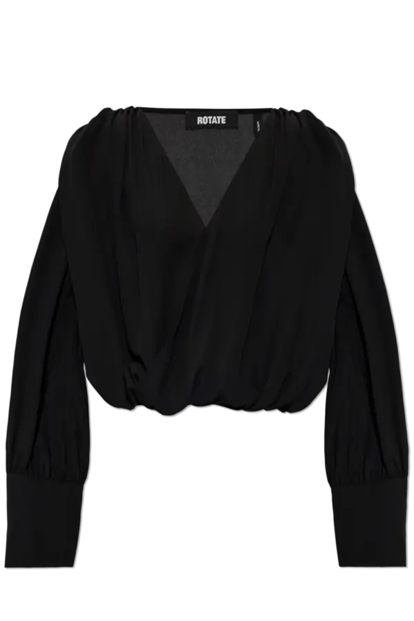 ROTATE BY BIRGER CHRISTENSEN Top With Detachable Shoulder Pads - Black