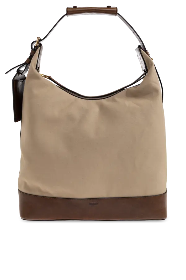 Moschino Shoulder Bag With Logo - Beige