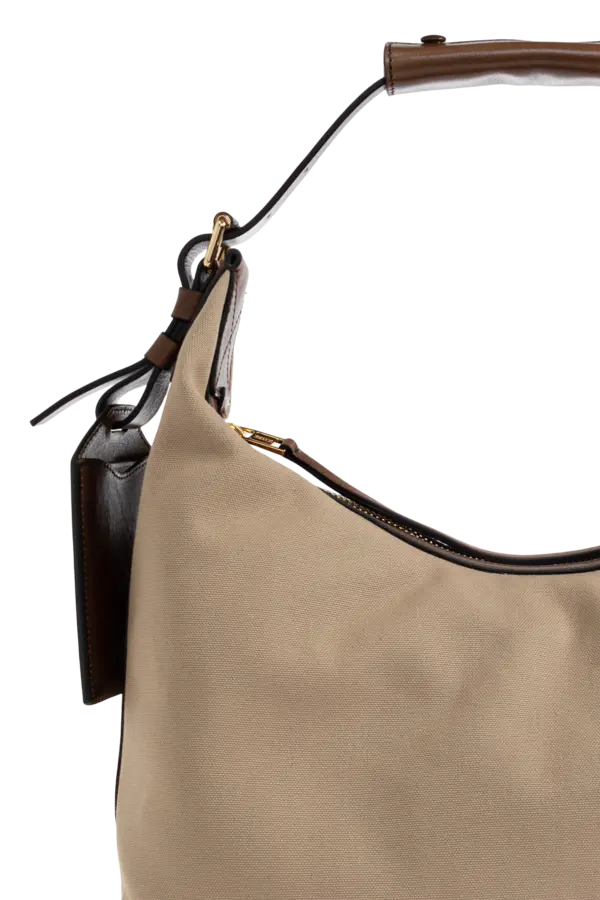 Moschino Shoulder Bag With Logo - Beige