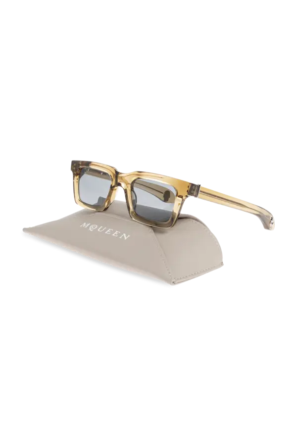 Alexander McQueen Rectangle Sunglasses - Brown
