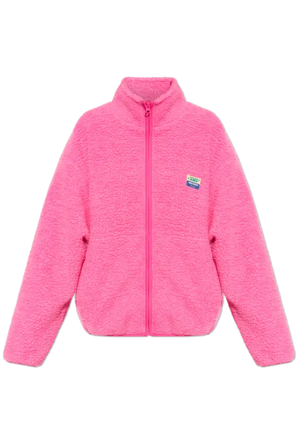 American Vintage Fleece Jacket With Stand-up Collar - Pink