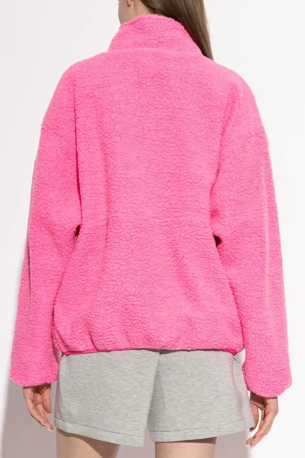 American Vintage Fleece Jacket With Stand-up Collar - Pink