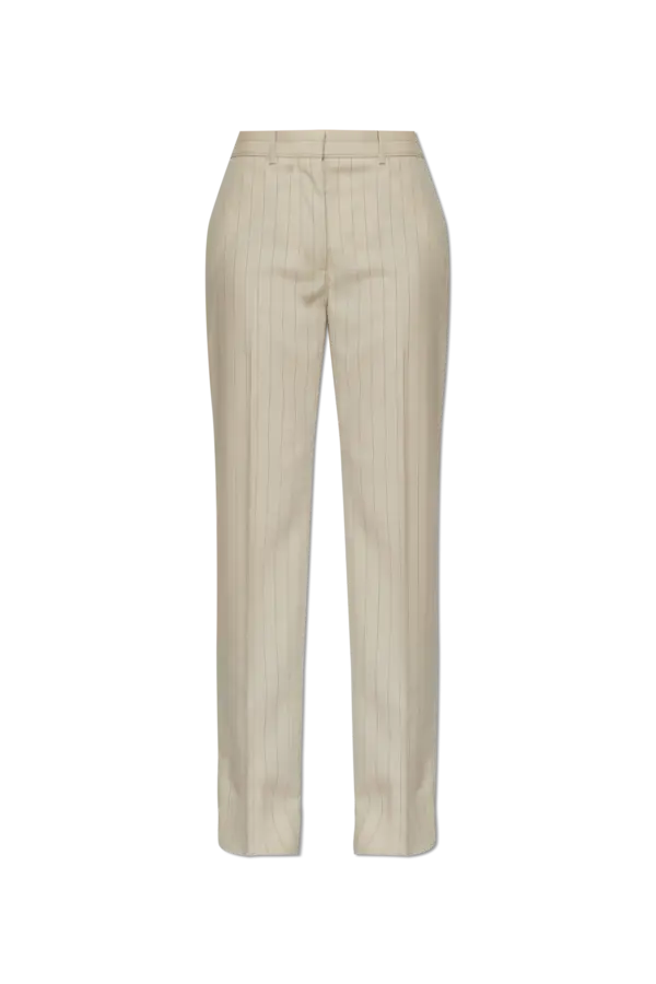 Acne Studios Wool Pinstripe Trousers - Cream