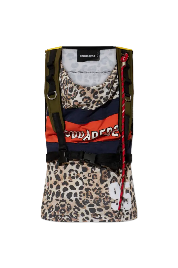 Dsquared2 Sleeveless Top With Appliqués - Multicolour