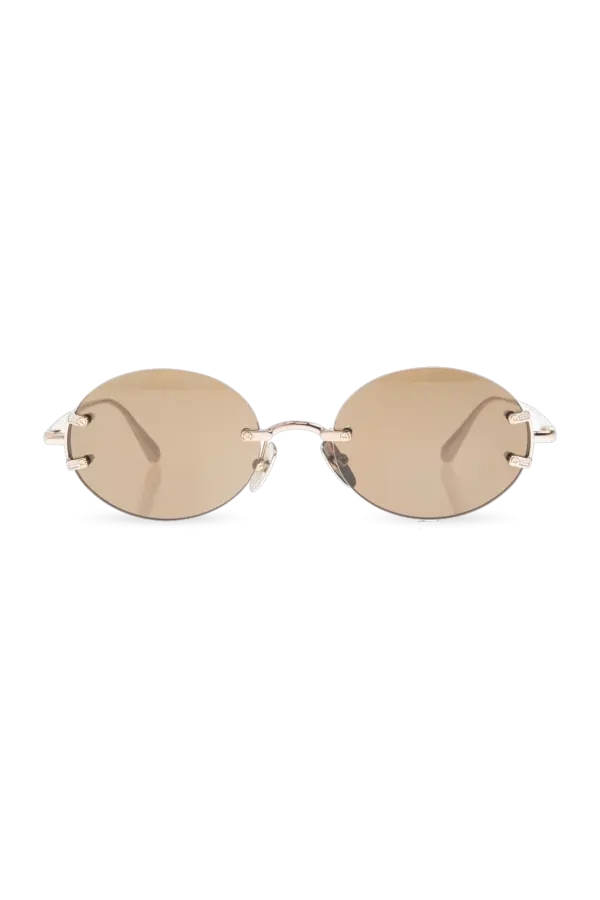 Linda Farrow Oval Sunglasses - Gold
