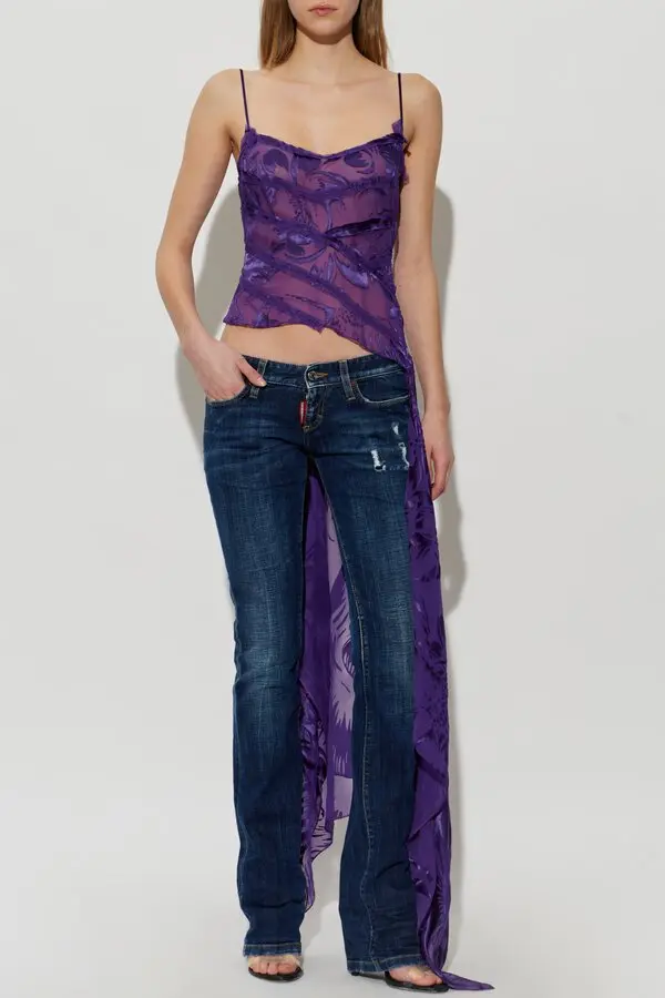 Dsquared2 Transparent Dress With Decorative Pattern