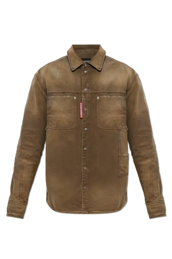 Dsquared2 Vintage Effect Denim Shirt - Brown