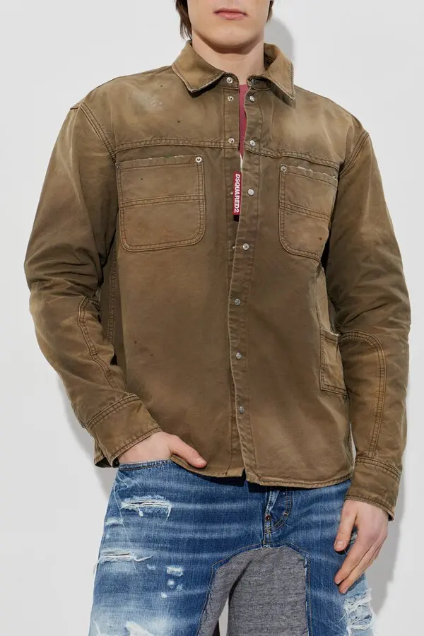 Dsquared2 Vintage Effect Denim Shirt - Brown