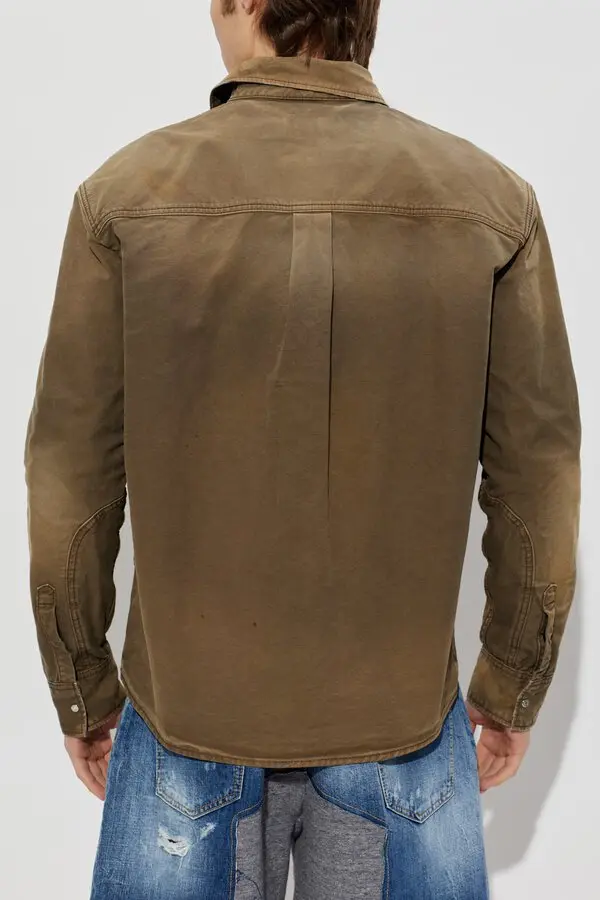 Dsquared2 Vintage Effect Denim Shirt - Brown