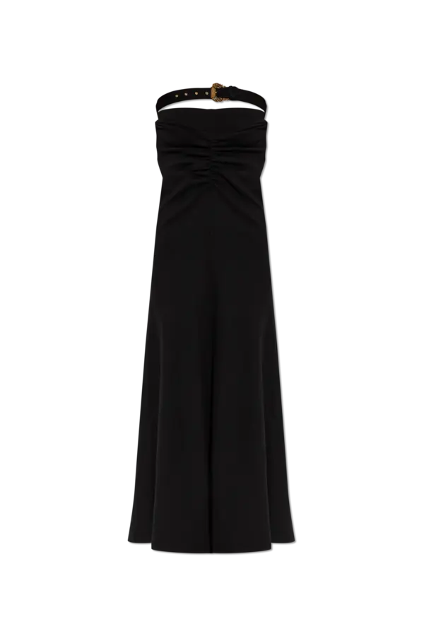 Versace Long Skirt With Decorative Belt - Black
