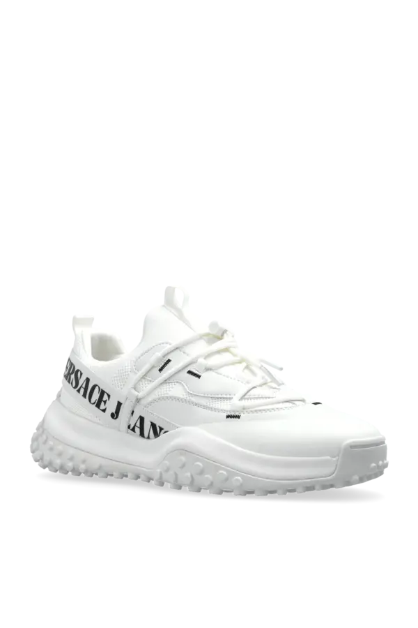 Versace Sports Shoes With Printed Logo - White