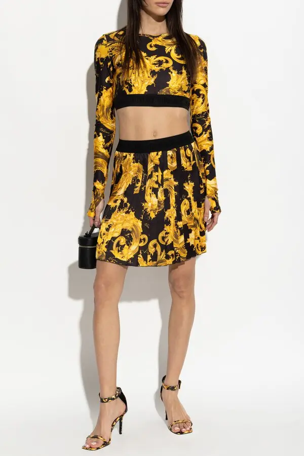 Versace Pleated Skirt With 'barocco' Pattern