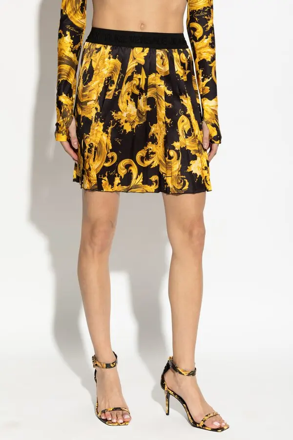 Versace Pleated Skirt With 'barocco' Pattern