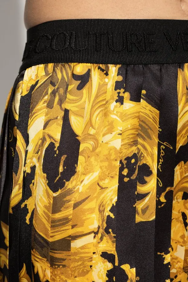 Versace Pleated Skirt With 'barocco' Pattern