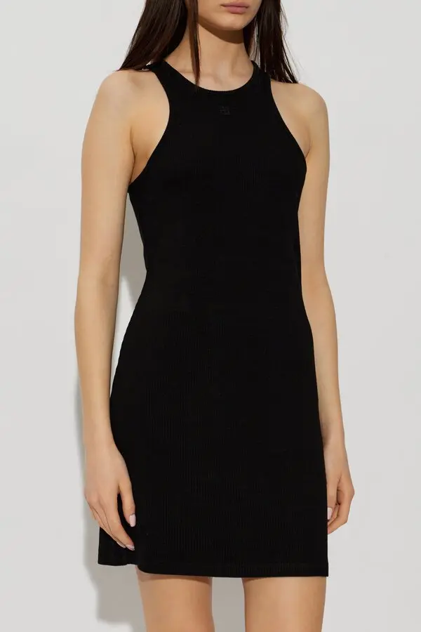 ANINE BING Cole Ribbed Mini Dress - Black