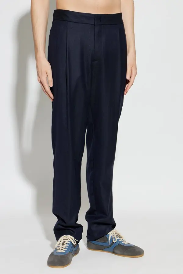 Giorgio Armani Herringbone Pattern Tailored Trousers