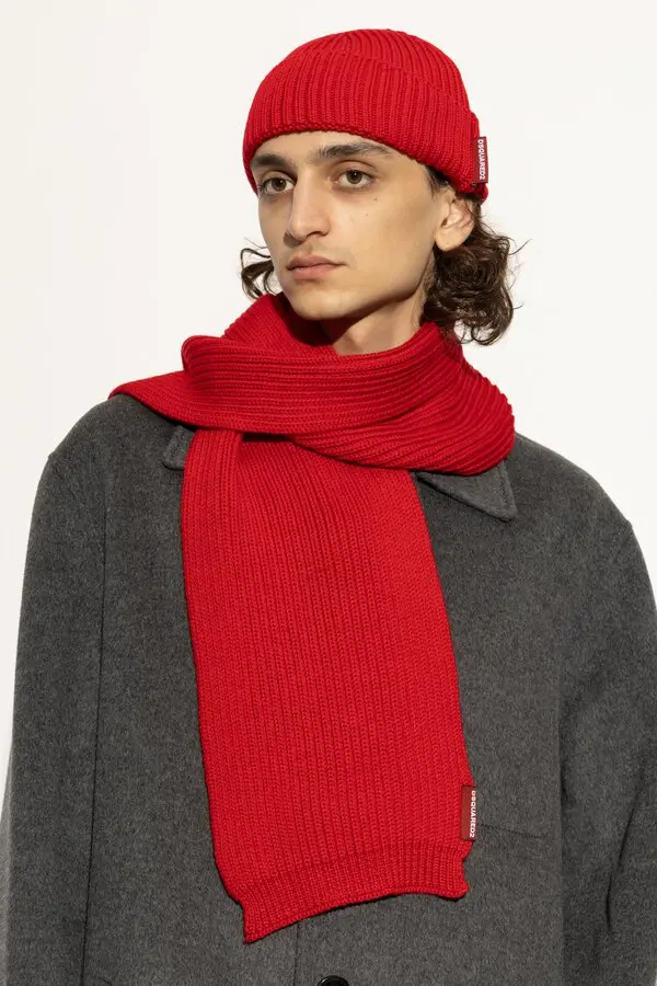 Dsquared2 Hat And Scarf Set - Red