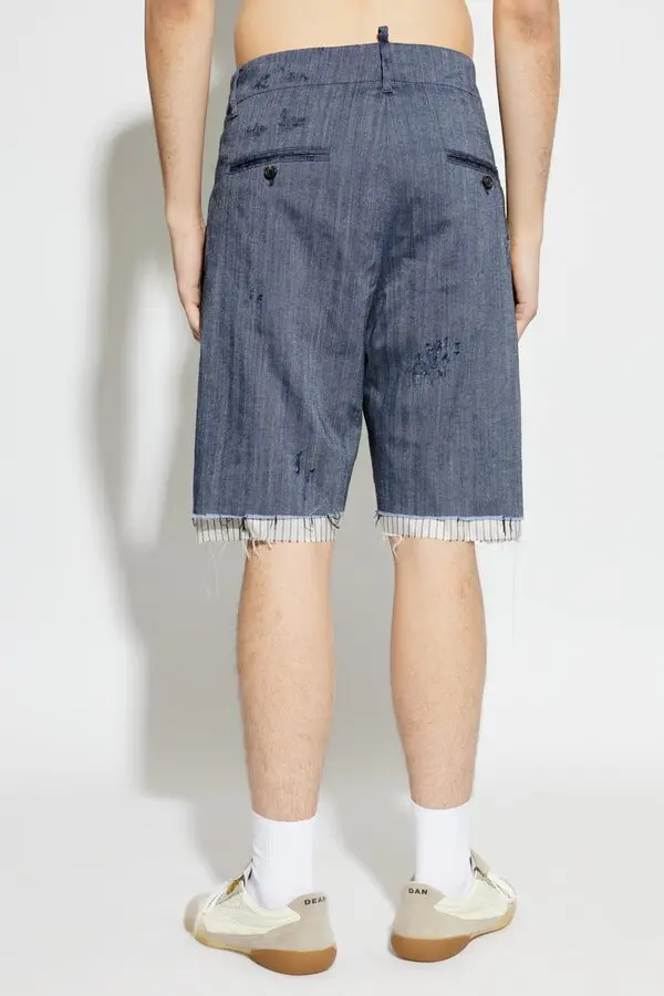 Dsquared2 Vintage-effect Shorts - Navy Blue