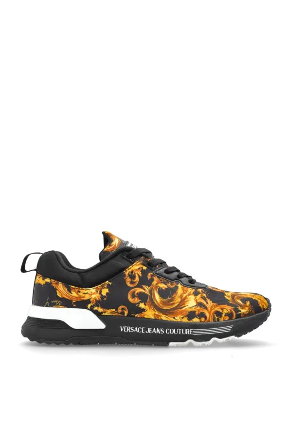Versace Barocco Patterned Sports Shoes - Black