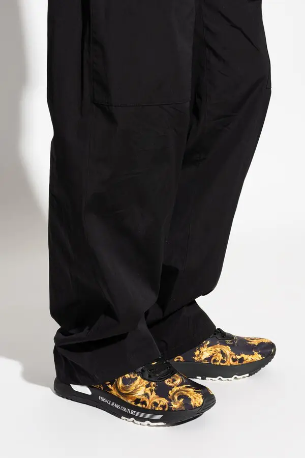 Versace Barocco Patterned Sports Shoes - Black