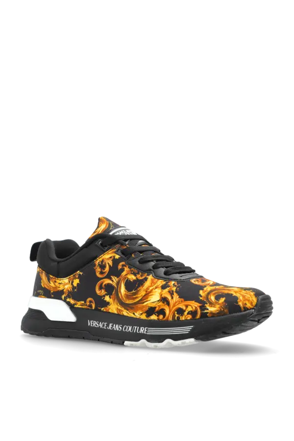 Versace Barocco Patterned Sports Shoes - Black