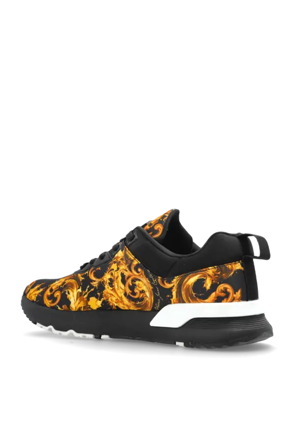 Versace Barocco Patterned Sports Shoes - Black